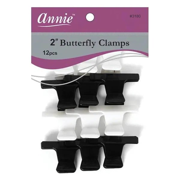 ANNIE Butterfly Clamps Black & White (12pcs/pack) – Braids and Wigs