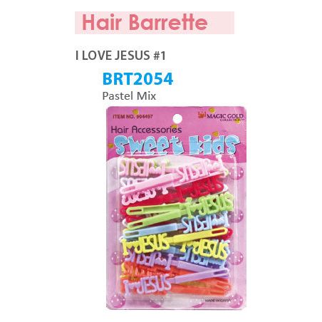 Barrette - I Love Jesus Pastel Mix – Braids and Wigs