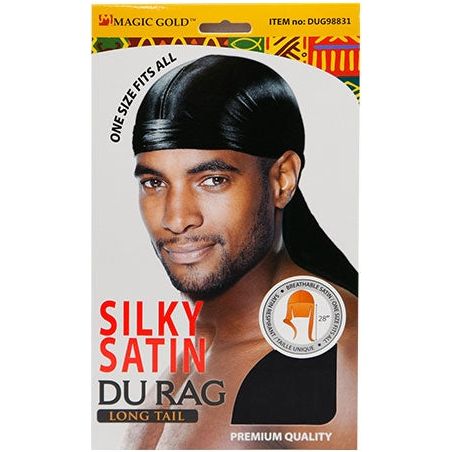Magic Gold Silky Satin Durag Long Tail - Black – Braids and Wigs