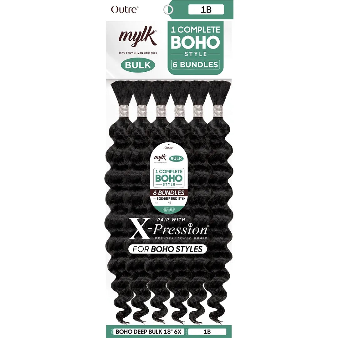 Outre Remi Human Hair Braids Mylk Boho Deep Bulk 18" 6X – Braids and Wigs