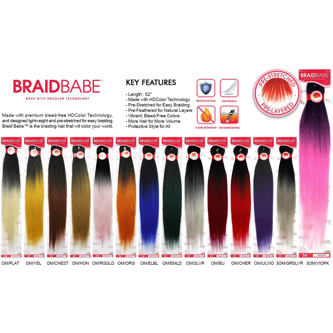 OUTRE PRE-STRETCHED BRAID BABE 54" – Braids and Wigs