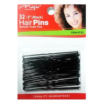 MAGIC COLLECTION 3 Inch Hair Pins Black – Braids and Wigs